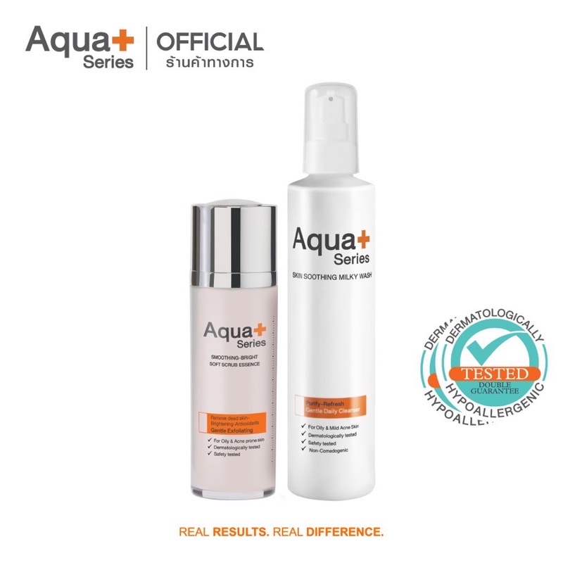 AquaPlus Smoothing-Bright Soft Scrub Essence 30 ml. Skin Soothing Milky ...