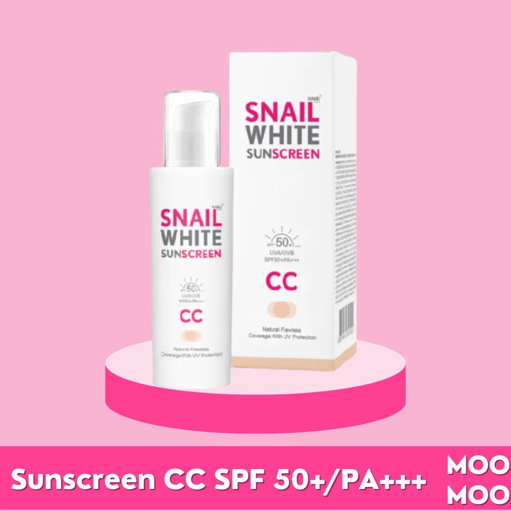 ครีมกันแดด สเนลไวท์ ซันสกรีน ซีซี ครีม SNAIL WHITE Namu Life Snailwhite ...