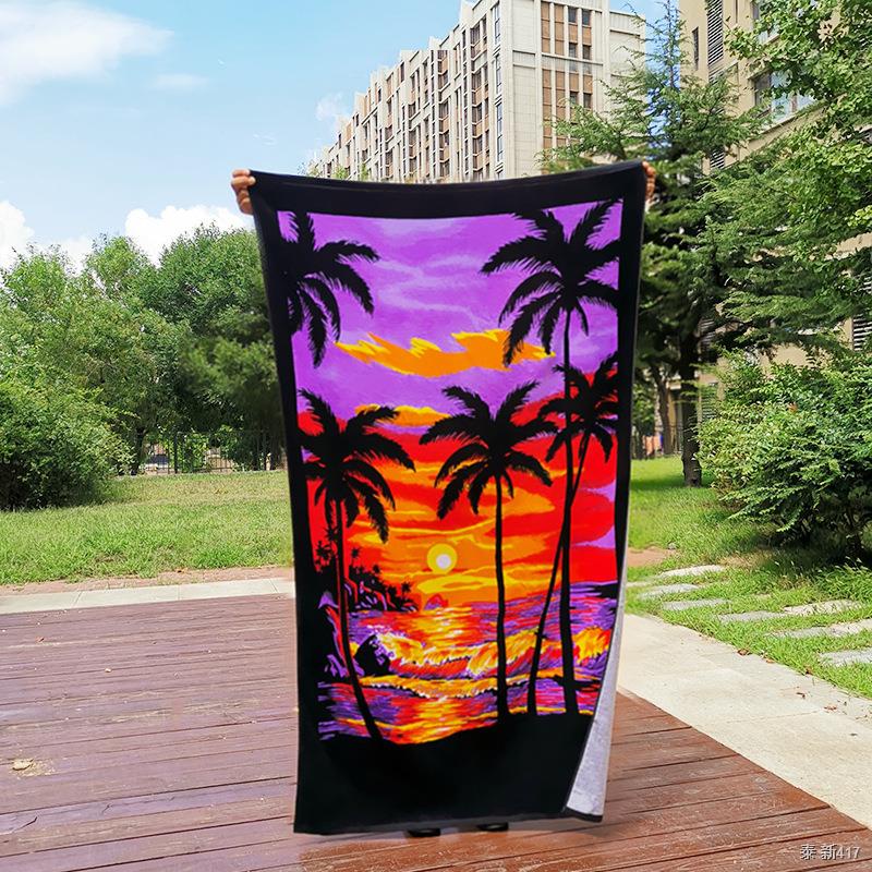 Rectangle Beach Towel Cotton Soft Water Absorbing Breathable Adult ...