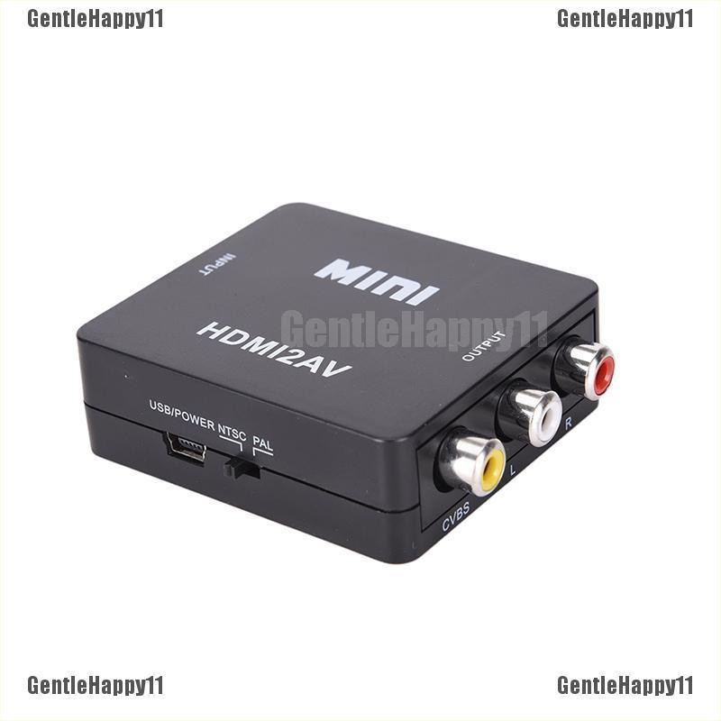 (cod) อะแดปเตอร์แปลงวิดีโอ hdmi to rca avcvbs hd 1080 p mini hdmi 2av ...