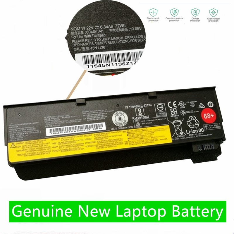 ONEVAN Genuine 72Wh 48Wh Laptop Battery For Lenovo ThinkPad X240 X250 ...