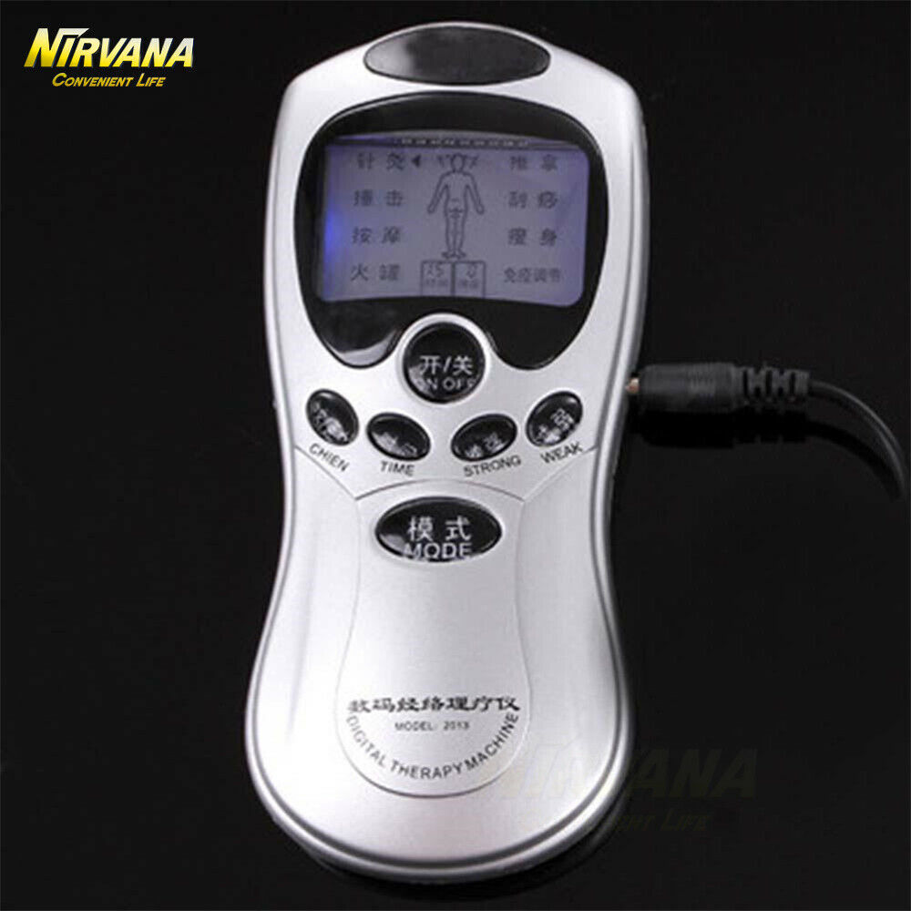 【Ready Stock】 4 Pad Pulse Tens Machine Therapy Massager Device Pain ...