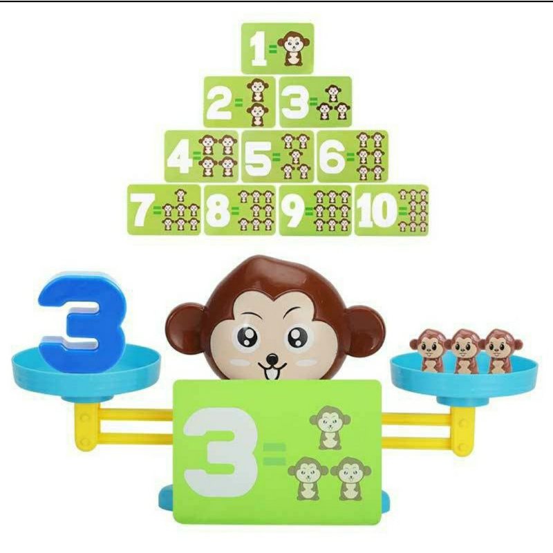 Monkey Math Balance (ลิงตัวเล็ก 19 ตัว) ของเล่นเสริมพัฒนาการเด็ก ลิง ...
