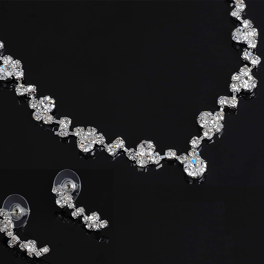 ชุดเครื่องประดับสร้อยคอต่างหูสร้อยคอต่างหูคริสตัล Rhinestone - bliss.th ...