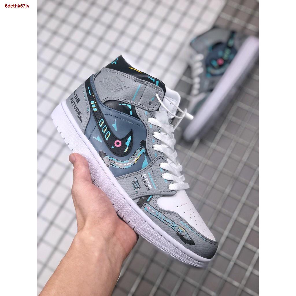 Nike Air Jordan 1 Mid Breathable Tide Shoes รองเท้าวิ่งรองเท้ากีฬา ...