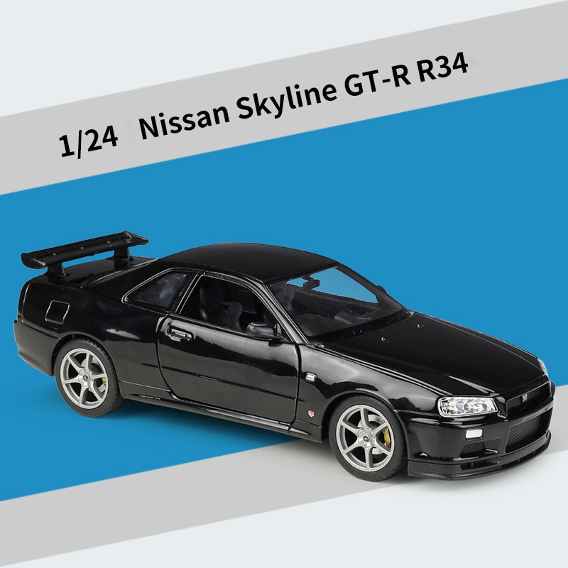 1:24 Nissan Skyline Ares GTR R34 Diecasts & Toy Vehicles Metal Toy Car ...