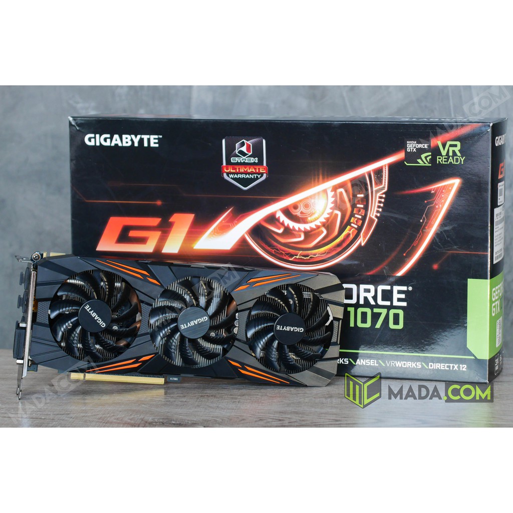 การ์ดจอ Gigabyte G1 GTX 1070 8G 3พัดลม ประกันถึง 26/12/20 - mada.com ...