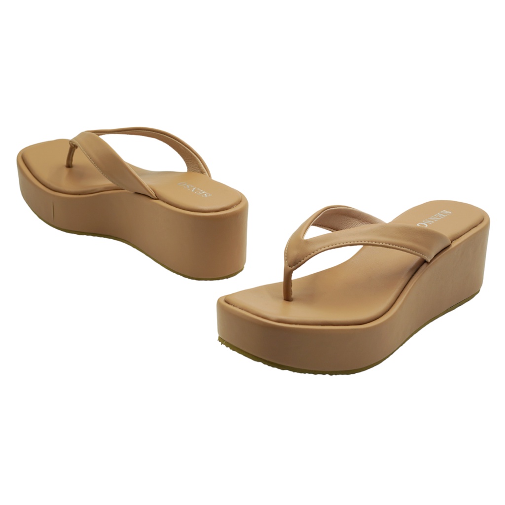 รองเท้าแฟชั่นส้นโฟม แบบคีบ ส้นตันพื้นนุ่ม (COMFORT) J77401 - sensoth ...