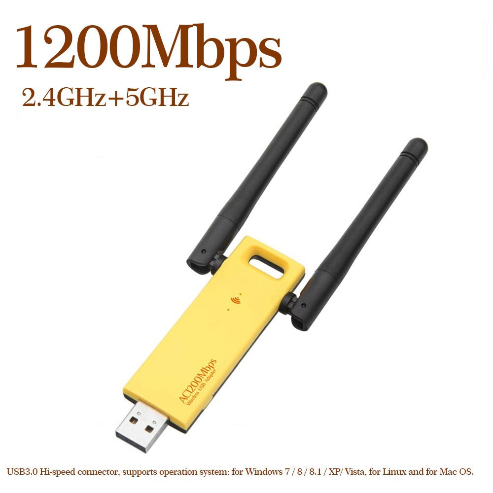 1200Mbps USB 3.0 WiFi Adapter Dual Band 2.4G 5G AC1200 Wireless Network ...