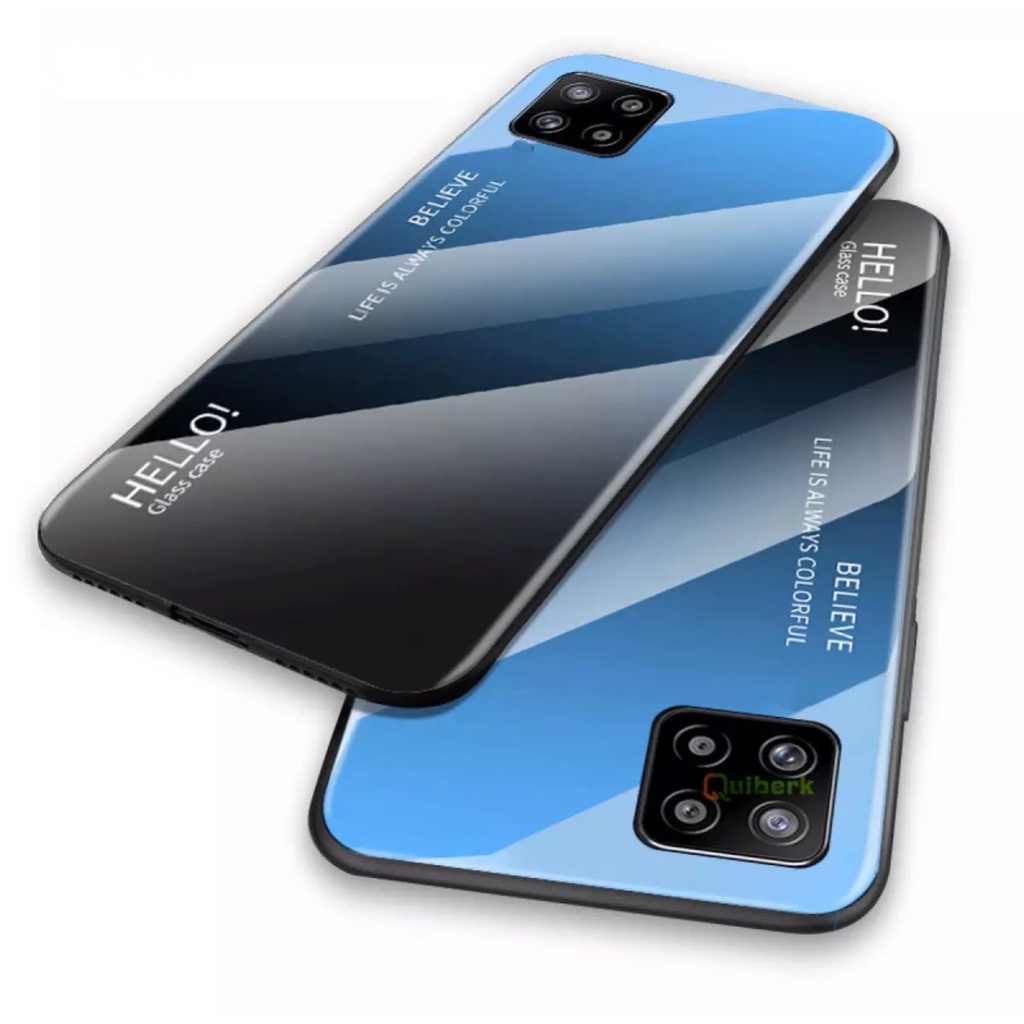 Case Samsung Galaxy A03 เคสซัมซุง เคสกระจกสองสี เคสเงาไล่สี ขอบนิ่ม เคส