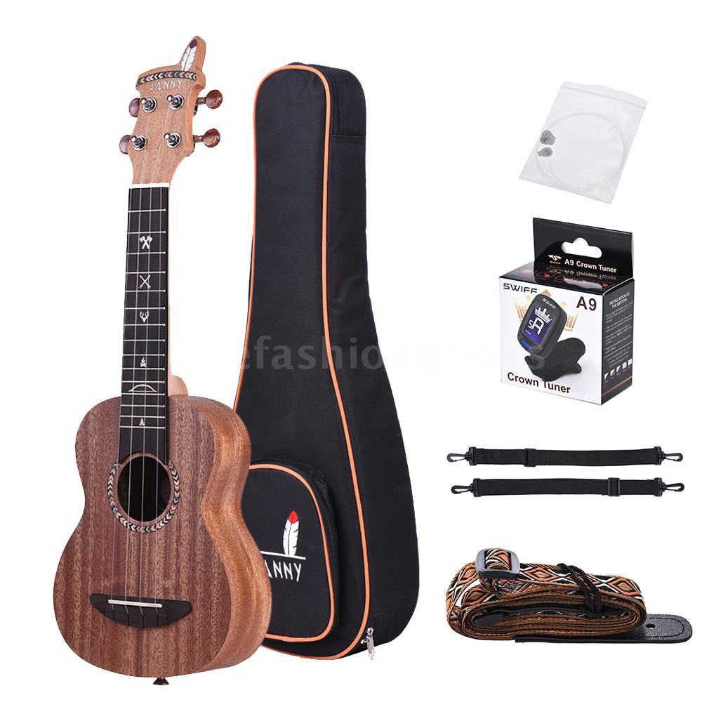 （COD）21" Acoustic Wooden Soprano Ukulele Ukelele Uke Mahogany Wood ...