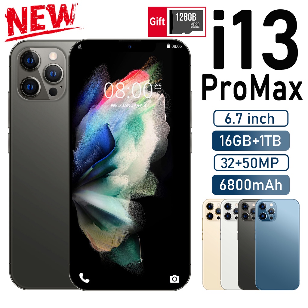2022 Global Version i13 Pro Max 5G Smartphone 16GB 1TB 6.7 inch Cellular 10 Core Network 50MP ...
