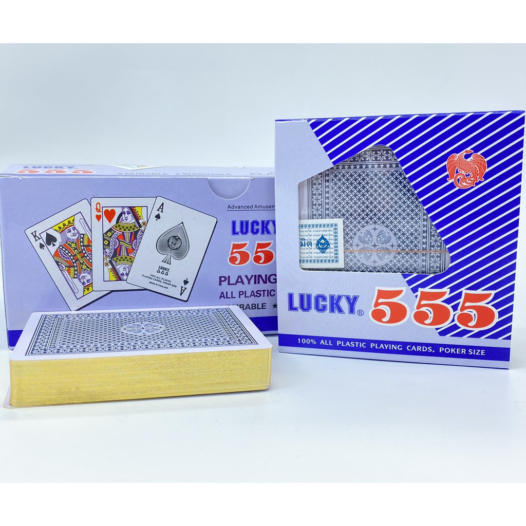ของเล่น 6 ตลับ ???? ไพ่ขอบทอง ไพ่ตอง X.O LUCKY 111 555 888 พลาสติก Pvc กันน้ำ ขนาดมาตรฐาน ...