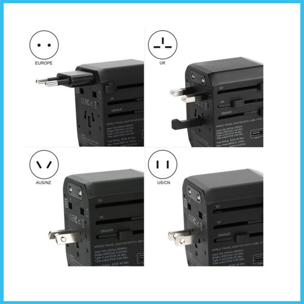 Type-C Universal World Travel Power Adapter Wall Charger Conversion ...