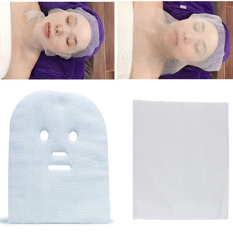 100PCS Disposable Gauze Pre Cut Facial Masks Skincare Treatment High ...