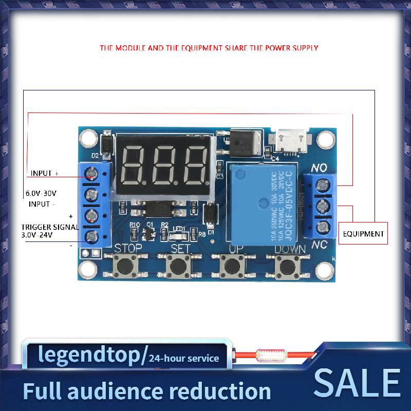 【Ready】Display Module Trigger On/Off Switch Relay Delay 5-30V Cycle LED Timer Delay DC ...