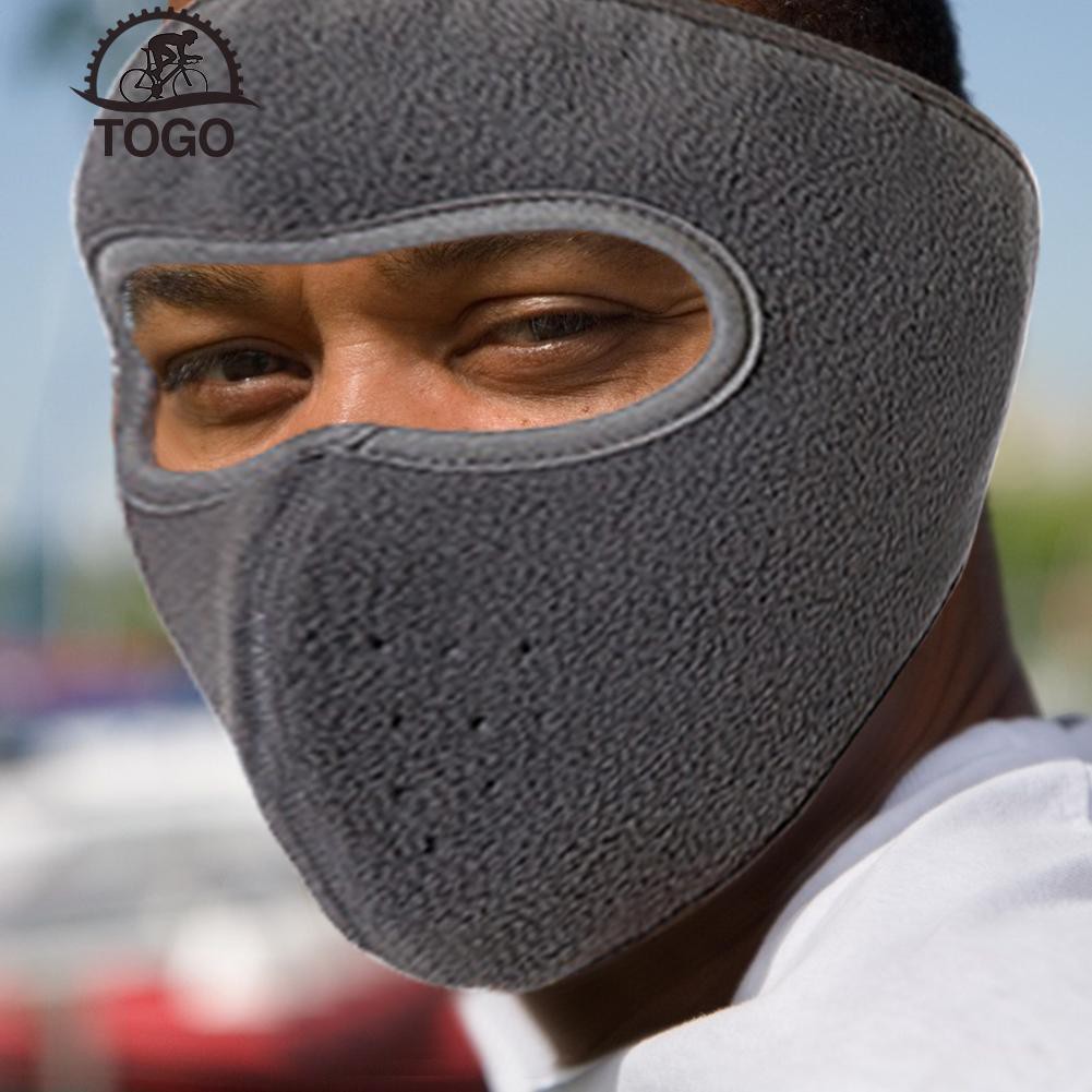 【TOGO】Polar Fleece Full Face Cover Winter Outdoor Cycling Windproof ...