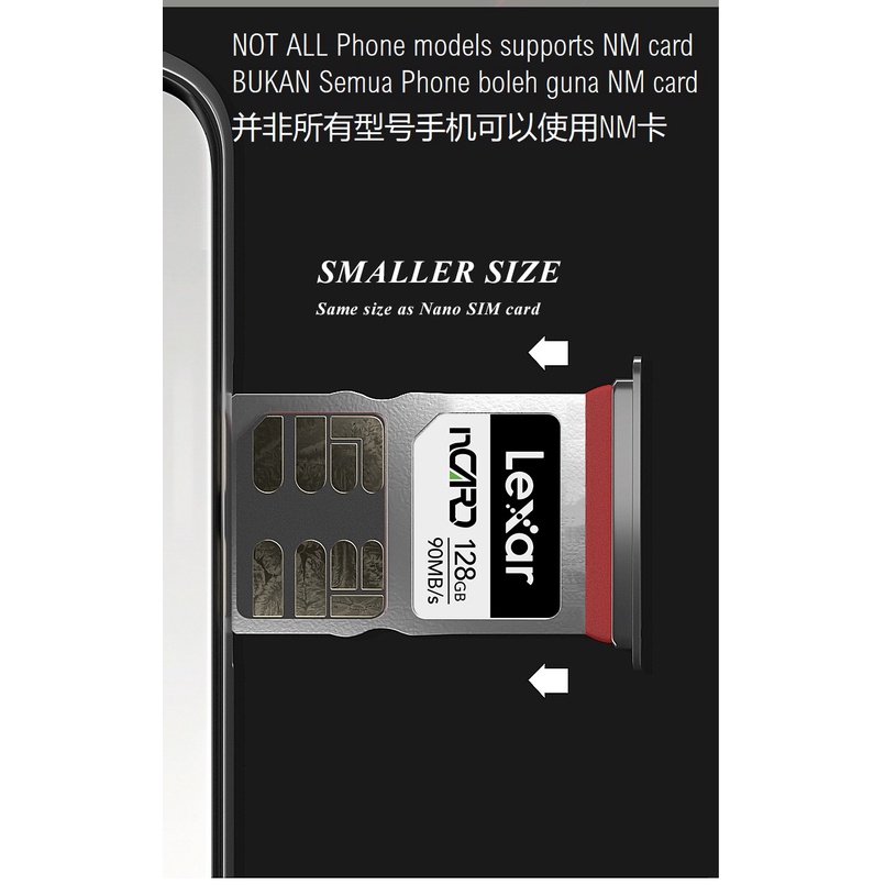 Lexar nCARD NM Cards Nano Memory Card for Huawei 64GB 128GB 256GB NM ...