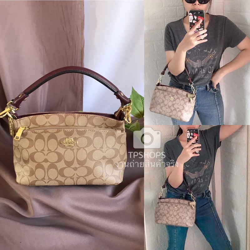 หนังแท้️กระเป๋าสะพาย ถือ ถอดสายได้ 3 ช่องซิป Coach C รหัส 1136 - ankt ...