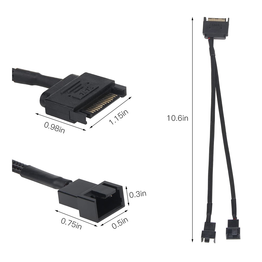 PC สายถัก แปลง 15pin SATA เป็น 3Pin4Pin PWM ไว้เสียบพัดลมเคสคอมทั่วไป ...