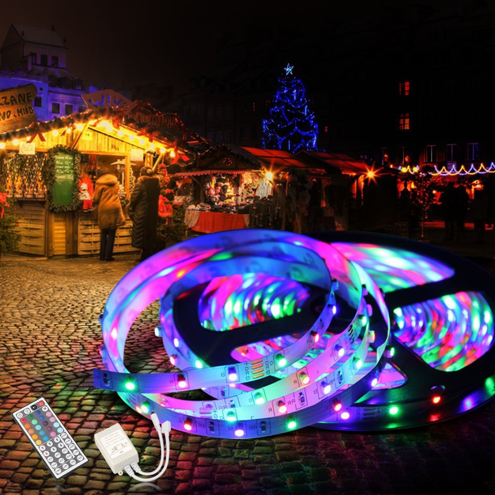 5M 5050 SMD 150 LED Strip ribbon bar RGB 44 remote control button ...