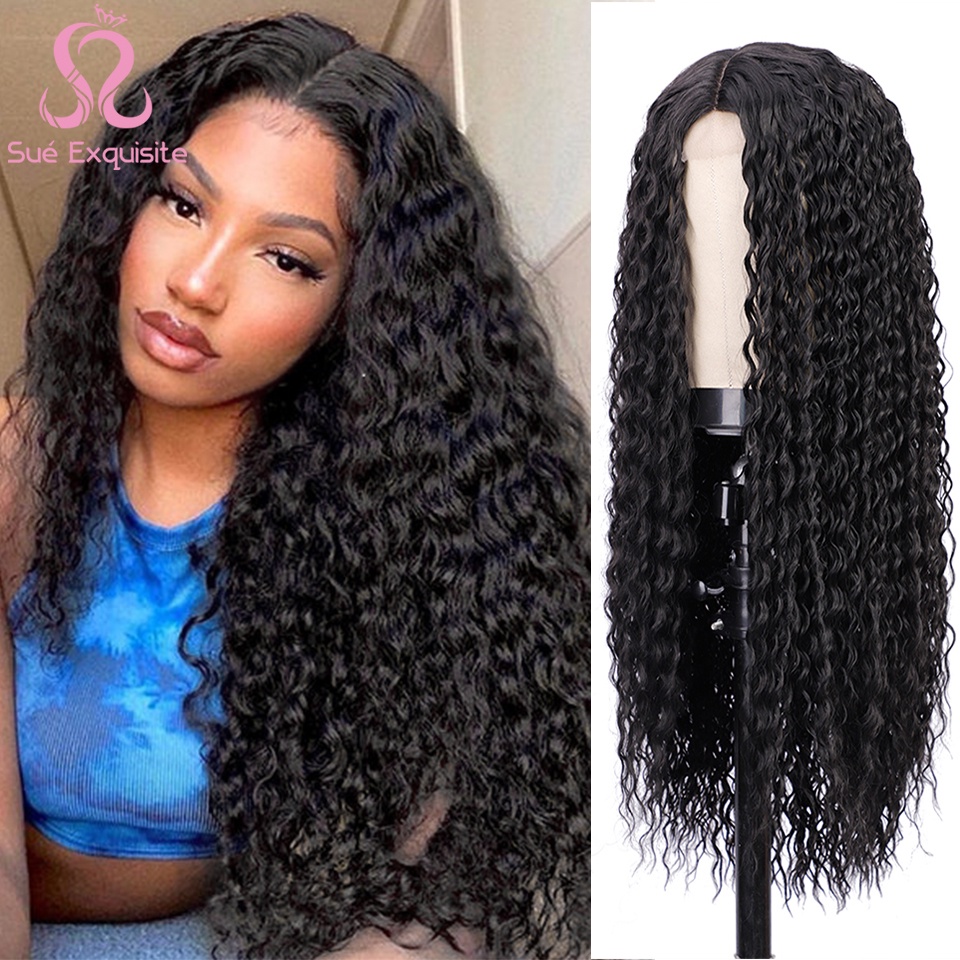 NewSUe EXQUISITE Synthetic Wigs for Black Women Long Water Wavy Wigs ...
