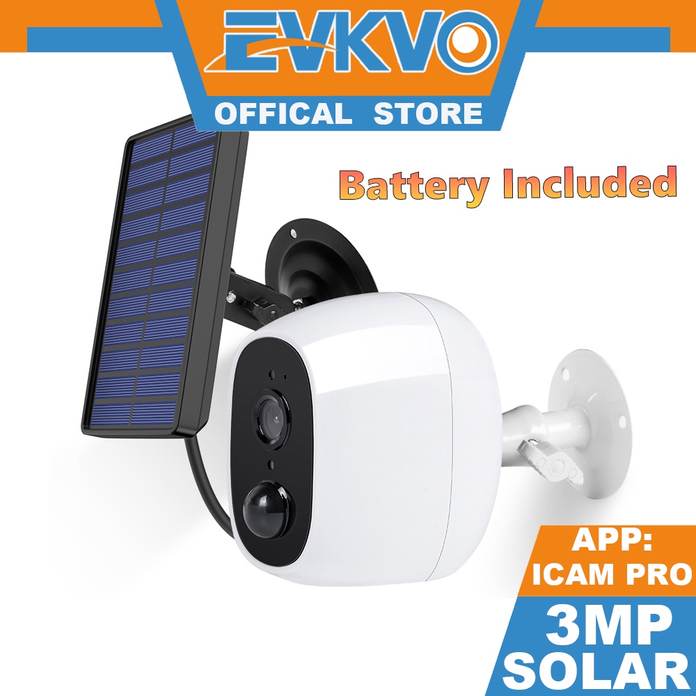 EVKVO - Solar Energy Panel - Free Battery Included - ICAM PRO APP 3MP ...