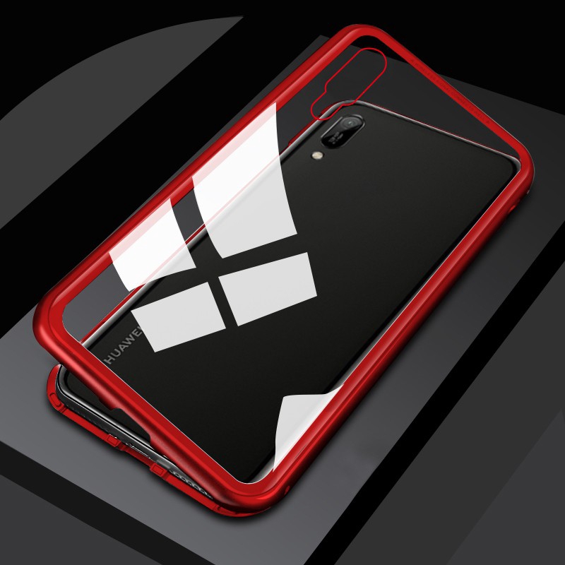 Magnetic Case Huawei Y9 Y6 Y7 Pro Prime 2019 Honor 8X Clear Tempered ...