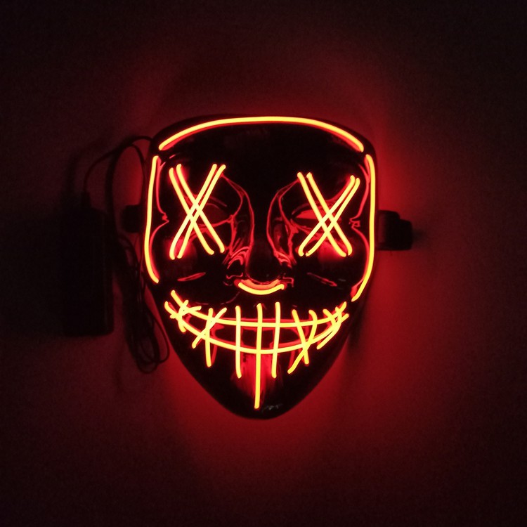 ゅ☨หน้ากากเรืองแสง el slit mouth cross-eye mask Halloween horror horror ...