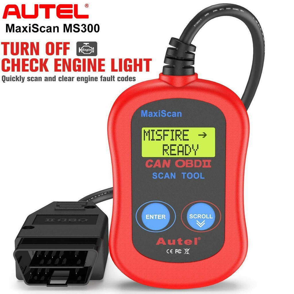 Autel MS300 OBD2 Scanner Car Code Reader Turn Off Check Engine Light ...