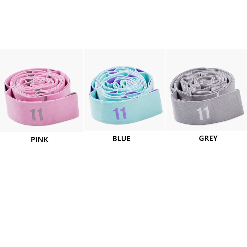 11 Loops Yoga Resistance Band Stretch Elastic Fitness Exercise Pull Up ...