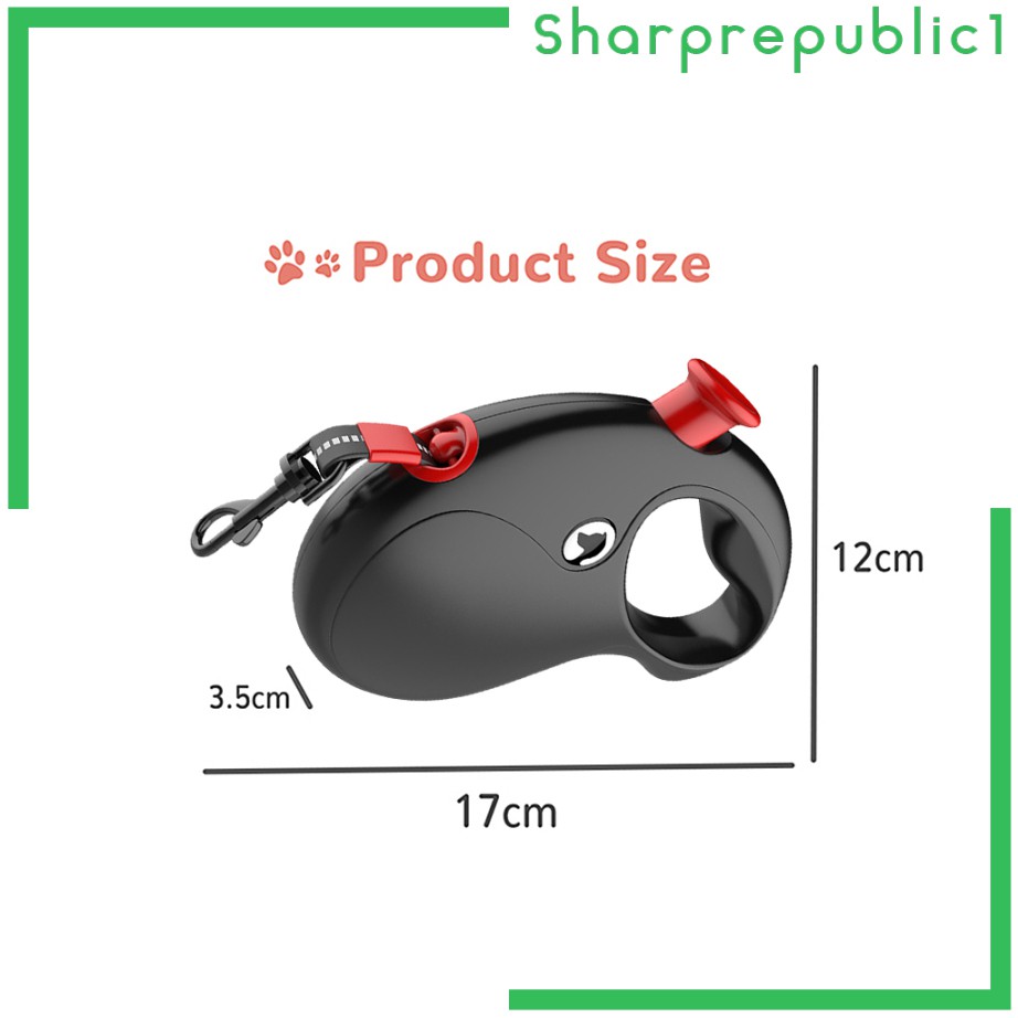 ปลอกคอสุนัขshre1 Dog Leash Retractable 5M Reflective Walking Collar for ...