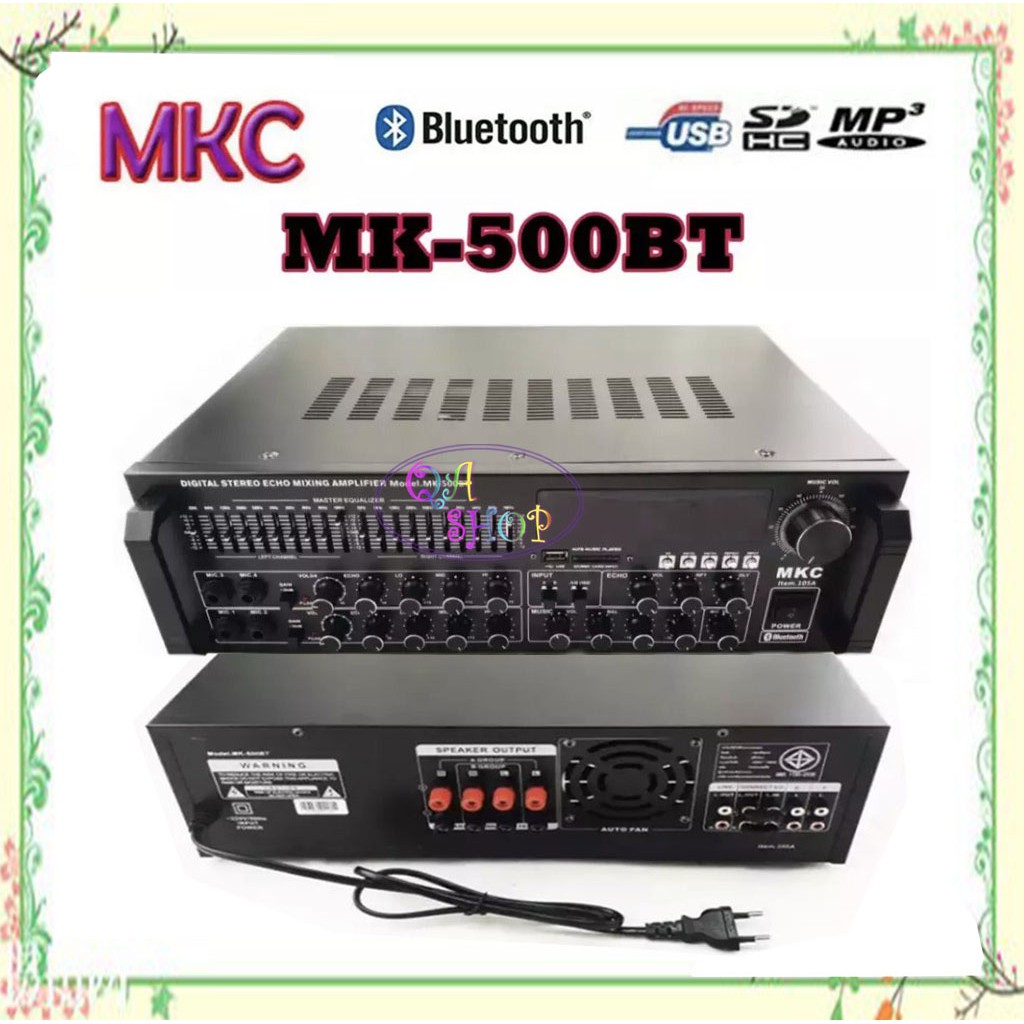 MKC MK-500BT power amplifier แอมป์ขยายเสียง พร้อมพัดลมระบายความร้อน ฟรี ...