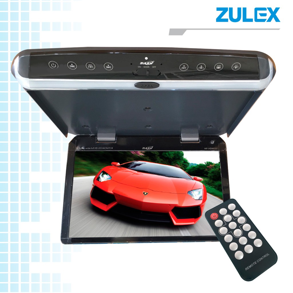 Zulex จอเพดานติดรถยนต์ รุ่น MP-HPMI157 สีเทา บาง คมชัดมากFull HD ...