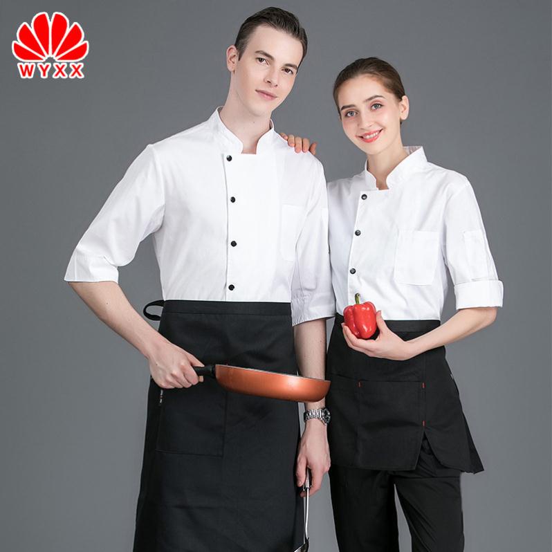 Chefs Clothes Half-Sleeved Men Women Western Restaurant Summer Catering ...