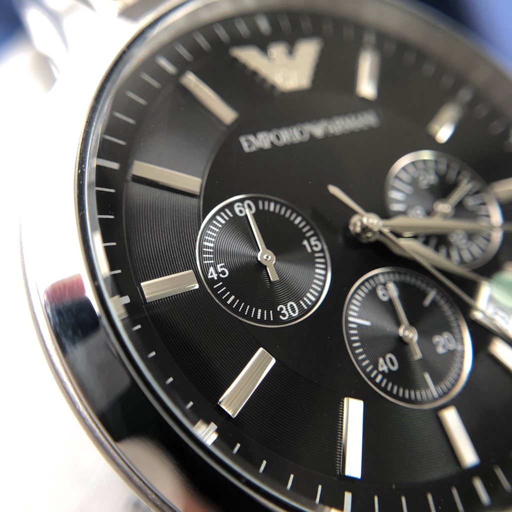 Armani AR2434 Mens Watch Classic Casual Business Three Eye Quartz Watch ...