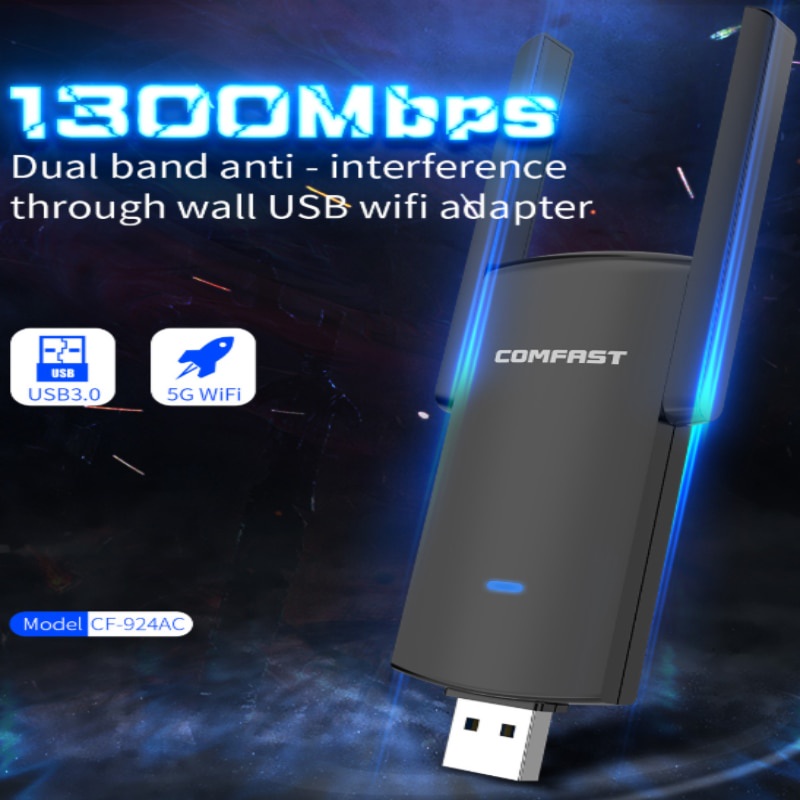 รับประกัน 3 เดือน COMFAST CF-924AC V2 1300Mbps Wifi Network Card 2 ...