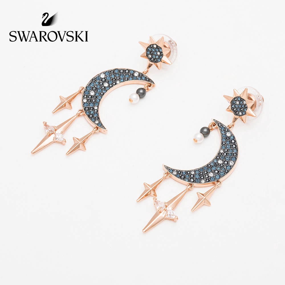 SwarovskiSwarovski SWA SYMBOL ดาวเดือนลึกลับต่างหูแฟชั่นต่างหูเสน่ห์ ...