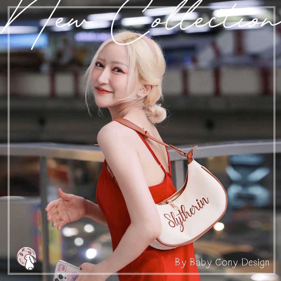 กระเป๋าทรง Small C underarm Lisa ปักชื่อ ปักฟรี | Shopee Thailand