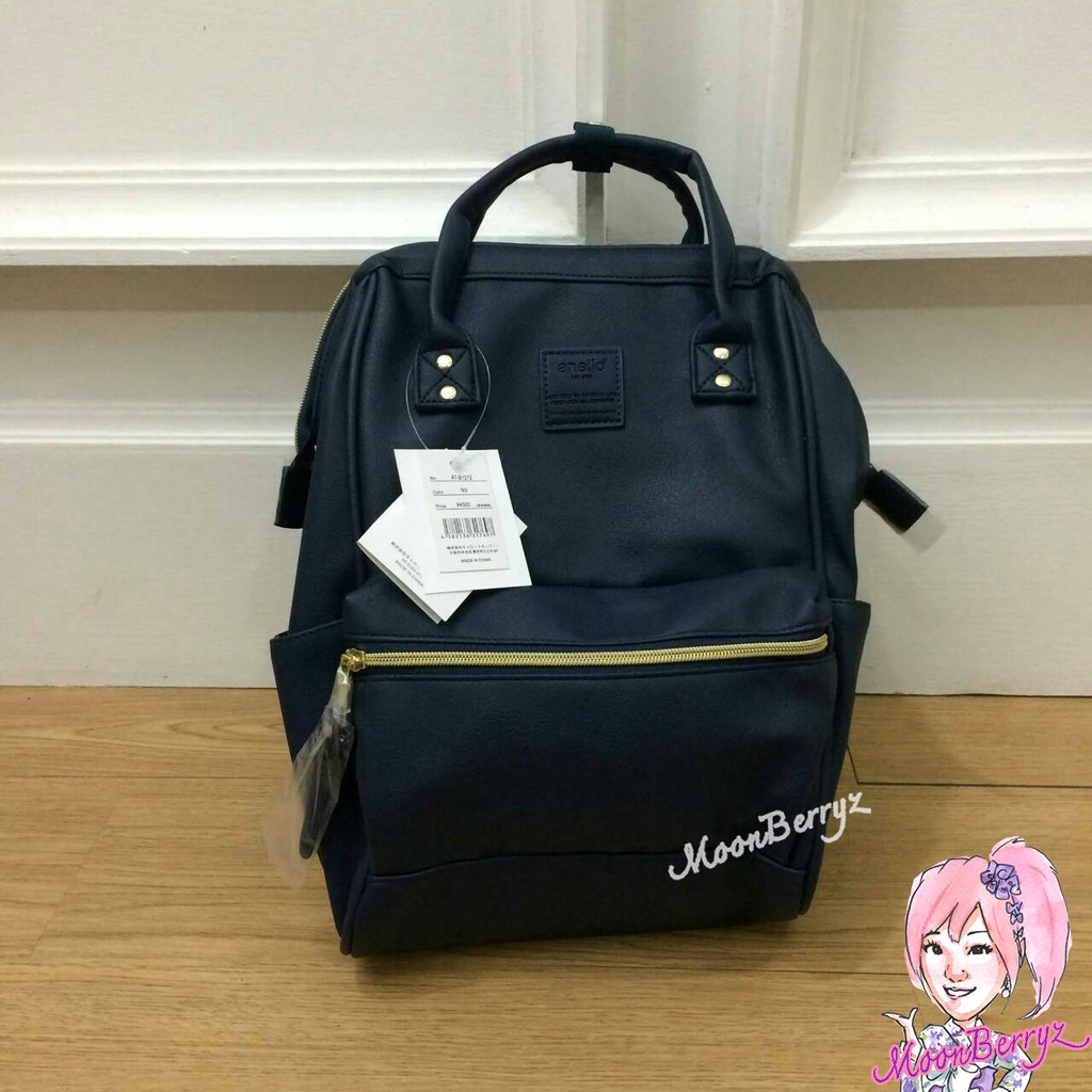 ANELLO กระเป๋าเป้ MINI Leather หนังนิ่ม ของแท้ สีน้ำเงิน | Shopee Thailand