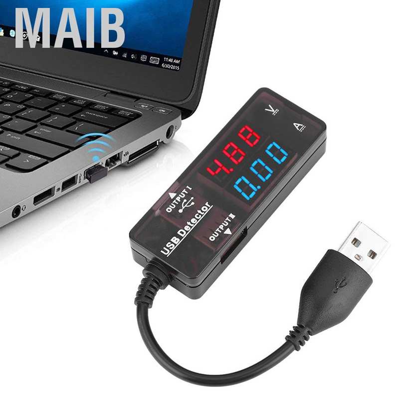 MaiB Dual Display USB Detector Voltmeter Ammeter Volt Amp Meter Battery ...