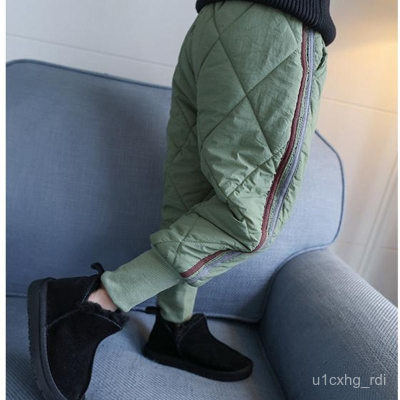 บวกกำมะหยี่หนาเด็กชายและเด็กหญิงกางเกงผ้าฝ้ายอบอุ่นเสื้อผ้าเด็กกางเกงขา ...