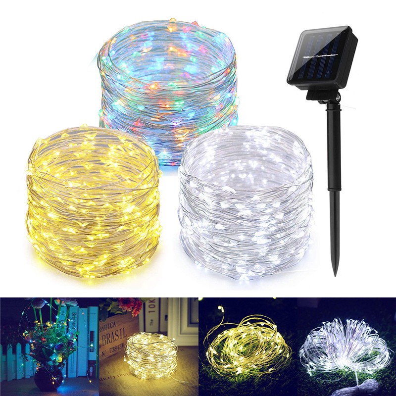High Quality200 LED Solar Powered Copper Wire String Lights Starry ...