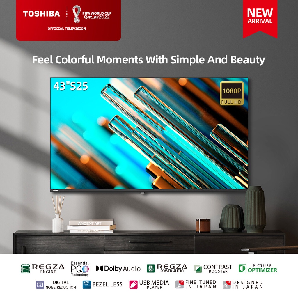0O2J Toshiba TV ทีวี 43 นิ้ว Full HD Digital TV รุ่น 43S25KP Dolby ...