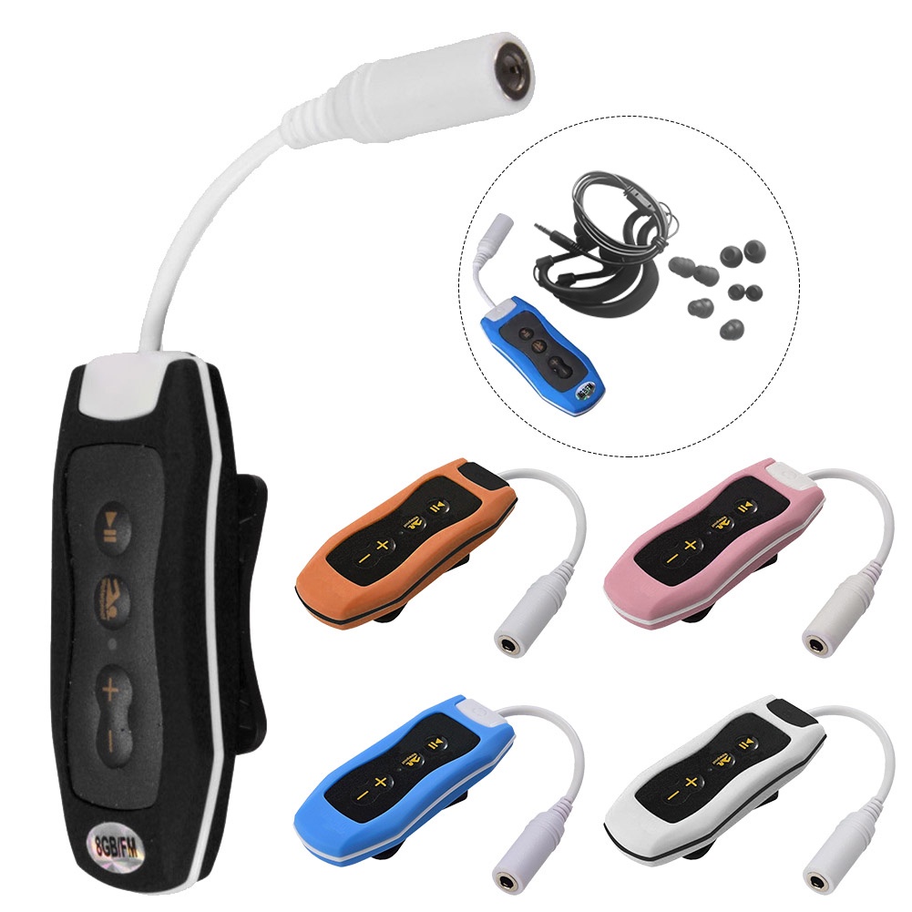 Water Sports Portable FM Radio IPX8 Waterproof MP3 Music Player Diving ...