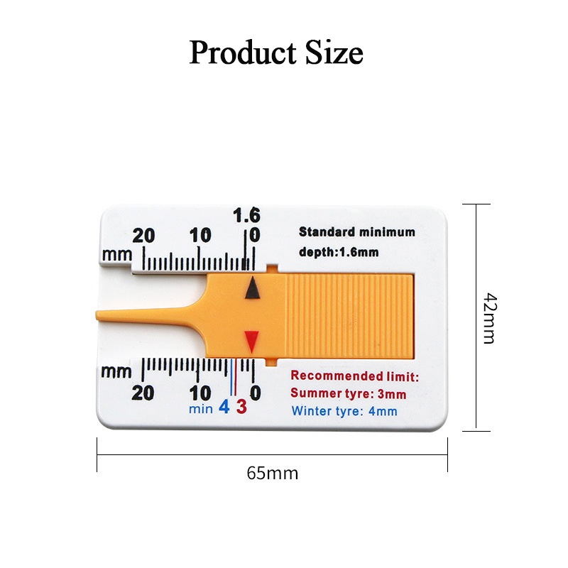 Plastic Tire Pattern Ruler 0 20 MM Vernier Depth Caliper Tire Pattern Depth Gauge Portable Car ...