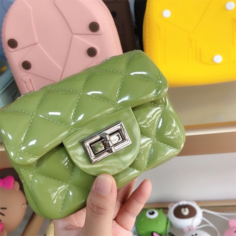 pvc mini jelly bag, rhombic chain bag, small perfume pearl handbag ...