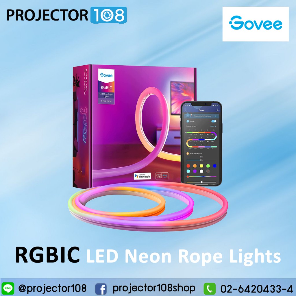 Govee RGBIC LED Neon Rope Lights, Govee Home, with App Control, Work ...