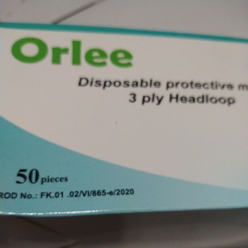 Hijab ORLEE มาส์กหน้า Headloop EMBOS สีขาว ฟ้า ชมพู สีดํา 50 ชิ้น ...