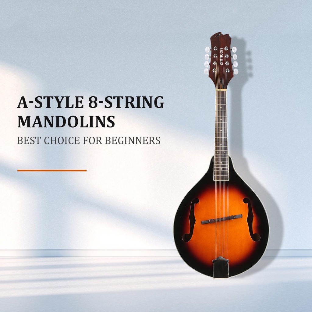 Gd Ammoon Mandolins A-Style 8-String เครื่องดนตรีแมนโดลินไม้พร้อม ...